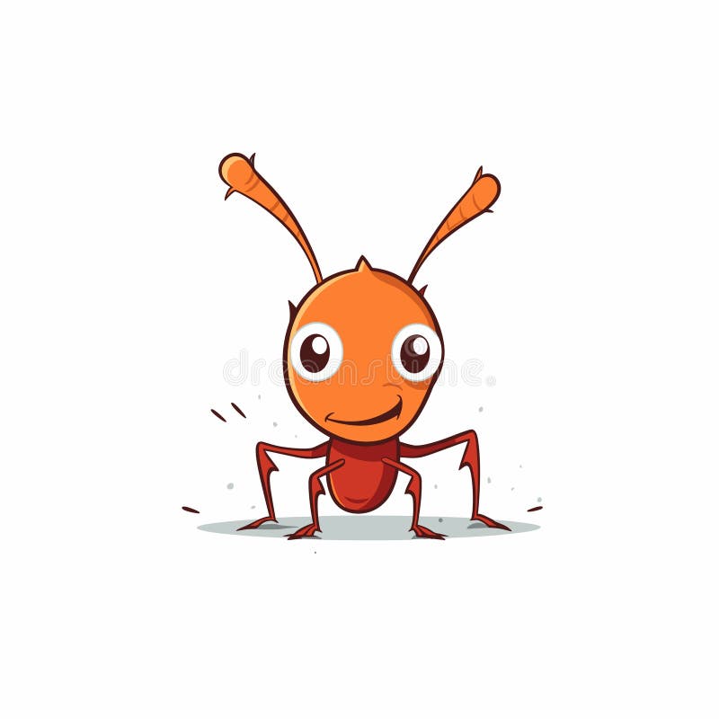 Happy Cartoon Ant Character Dancing Joyfully on a White Background ...