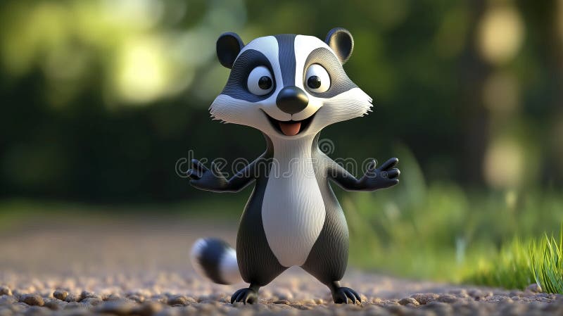 Happy Cartoon Badger stock illustration. Illustration of wildlife ...