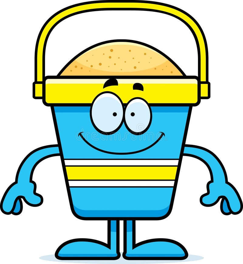 Happy Cartoon Beach Bucket stock vector. Illustration of beach - 47824131