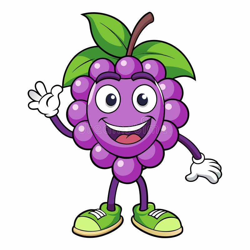 Happy Cartoon Blackberry Waving Hello Stock Vector - Illustration of ...