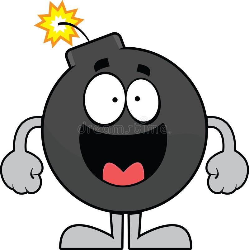 Happy Cartoon Bomb stock vector. Illustration of metal - 40229441
