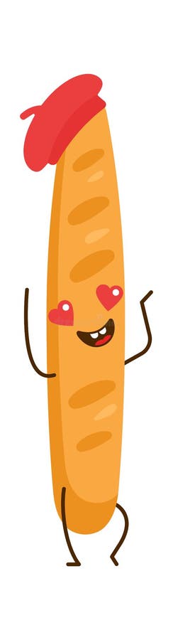 Happy Cartoon Bread Character. Bakery Icon Stock Vector - Illustration ...