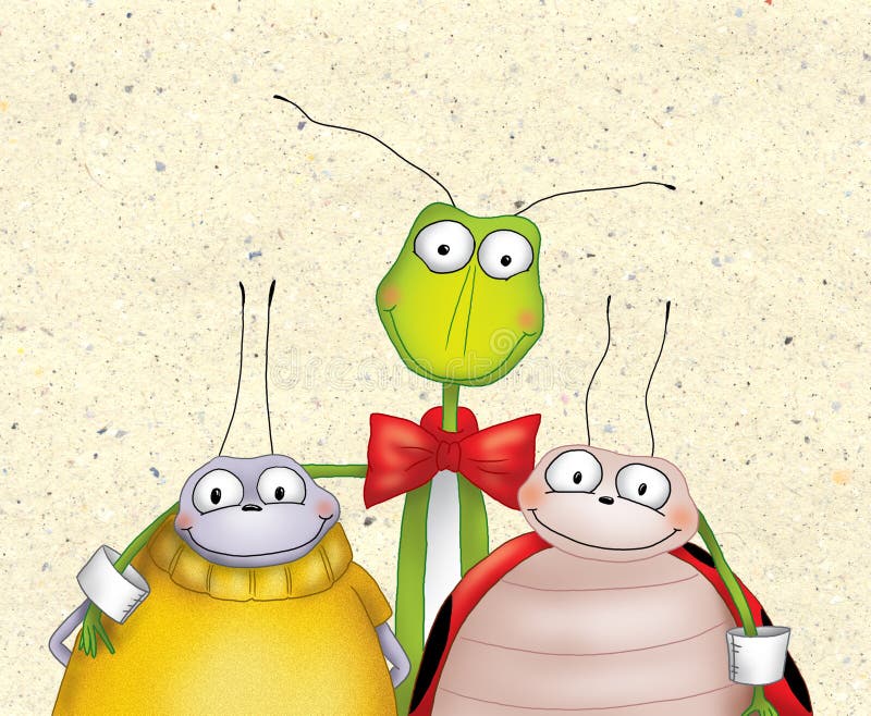 Happy cartoon bugs stock illustration. Illustration of illustrations ...
