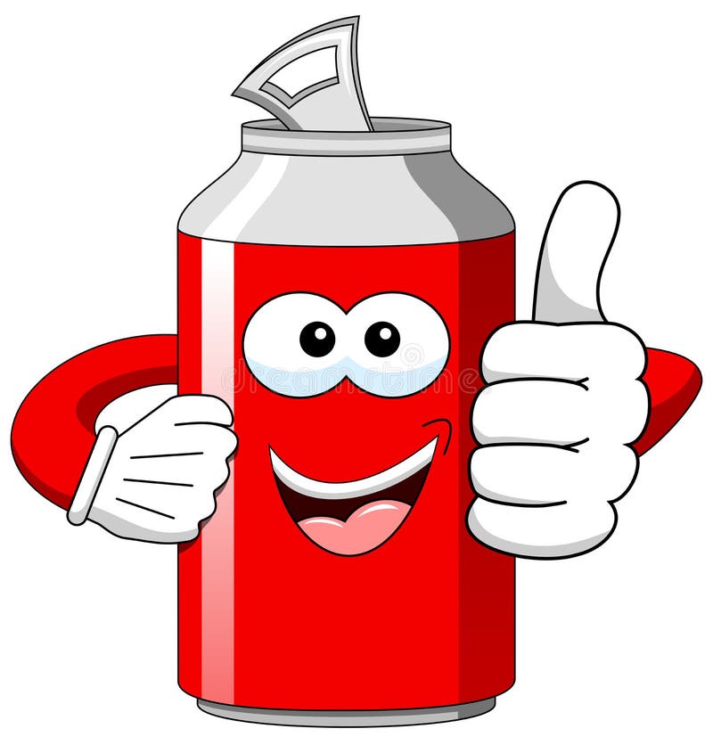 Happy Cartoon Can Thumb up stock vector. Illustration of isolated ...