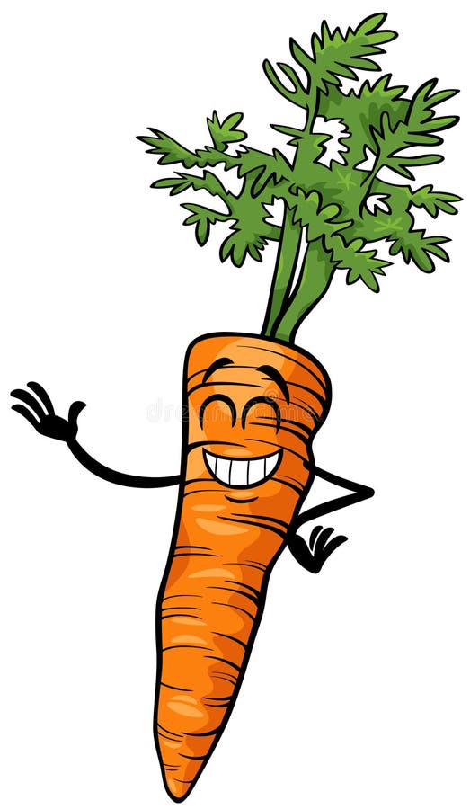 Happy Cartoon Carrot Vegetable Character Stock Vector - Illustration of ...