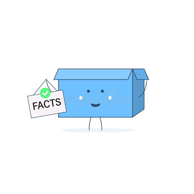 Happy Cartoon Character Box with Text on Tablet, Facts Stock Vector ...