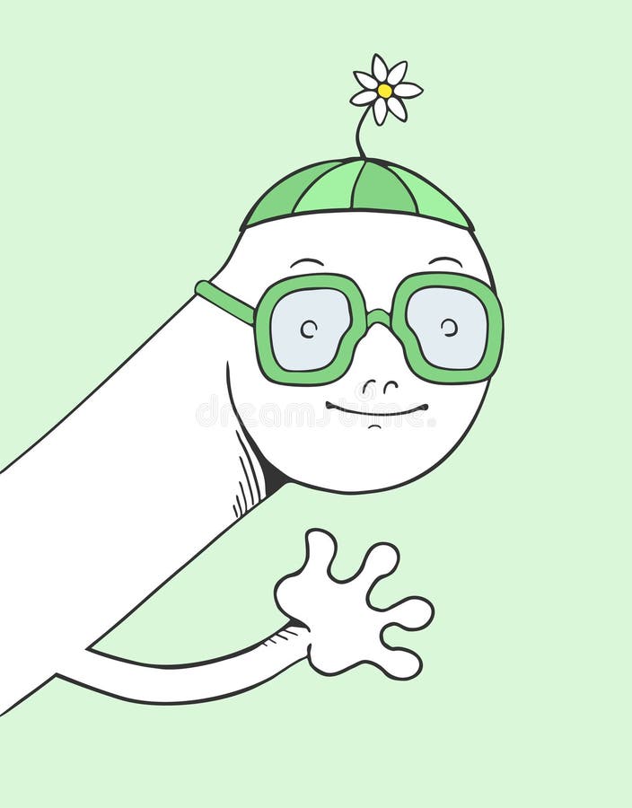 Happy Cartoon Character Draw Stock Vector - Illustration of character ...