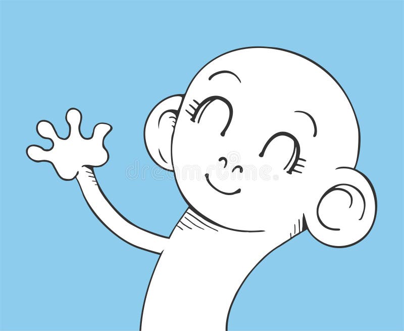 Happy Cartoon Character Draw Stock Vector - Illustration of happy ...