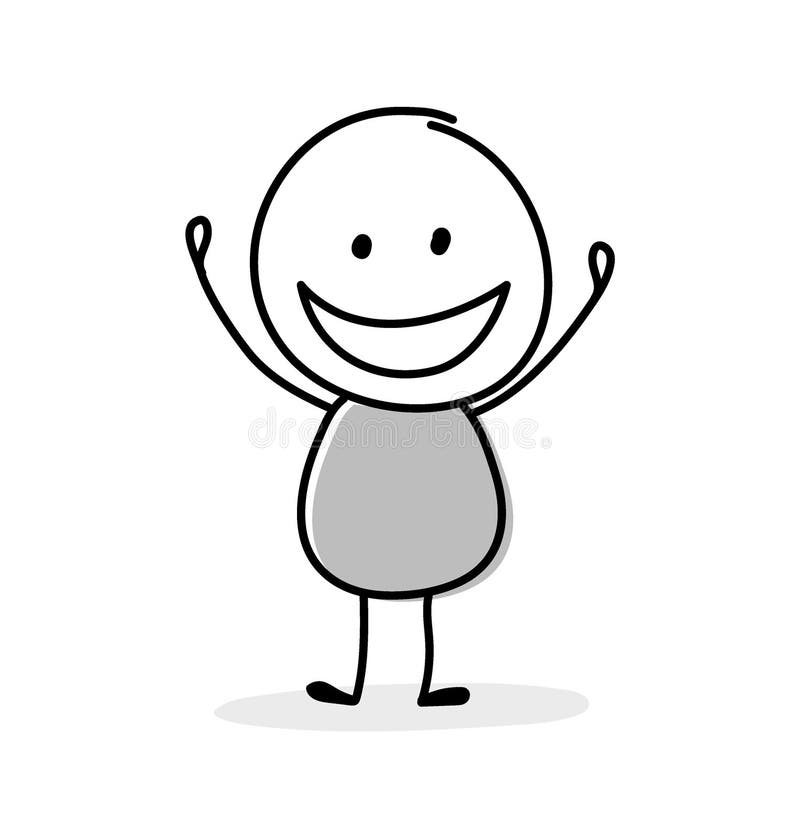 Happy Cartoon Character. Gestures Concept. Vector Stock Vector ...