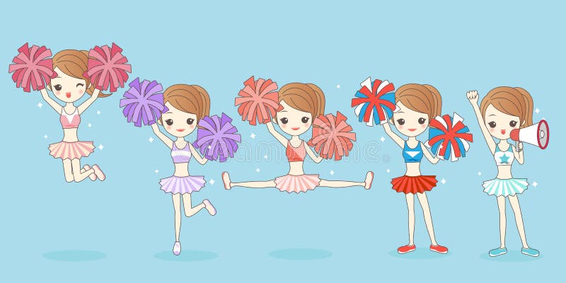 Happy cartoon cheerleading stock vector. Illustration of design - 80209936