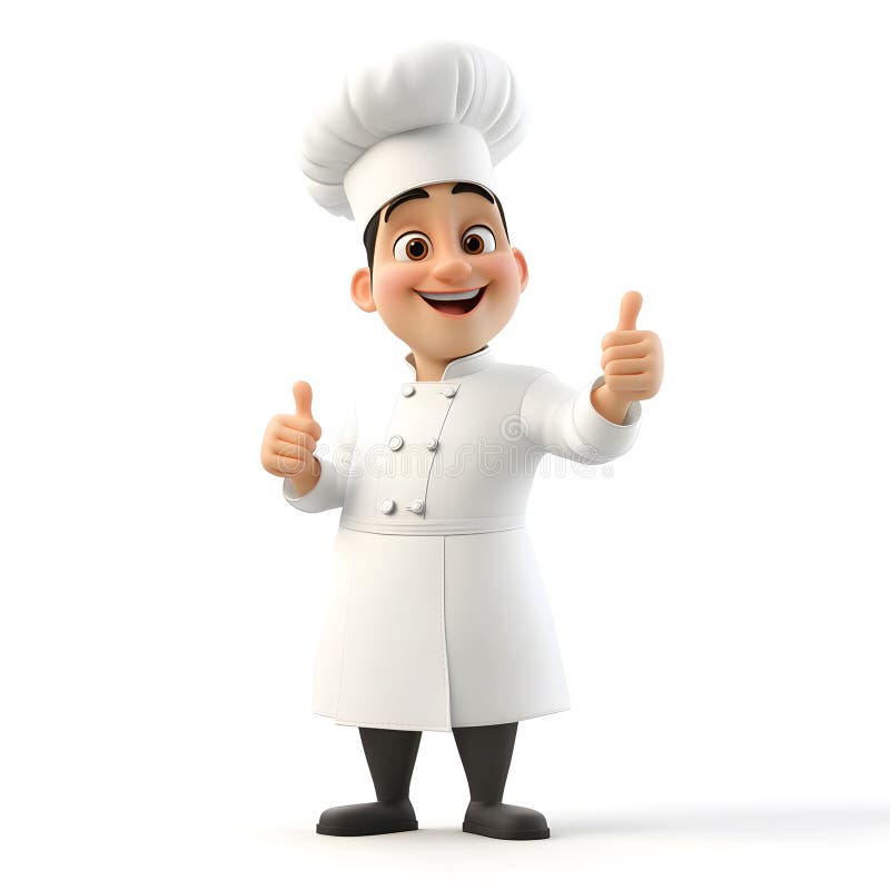 Happy Cartoon Chef Giving a Thumbs Up in a Cheerful Kitchen Setting ...