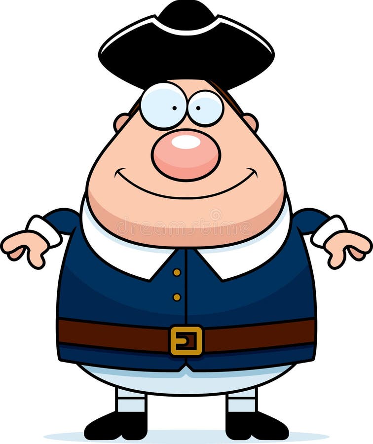 Happy Cartoon Colonial Man stock vector. Illustration of clip - 51208264