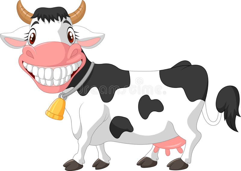 Happy cartoon cow stock vector. Illustration of hoof - 46949123