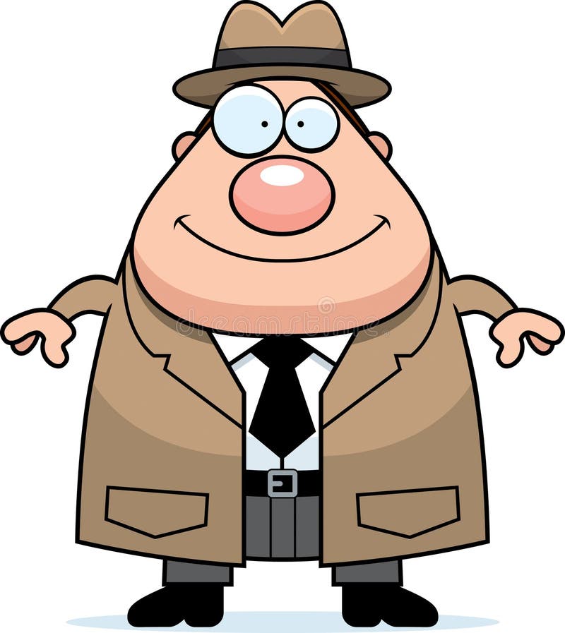 Happy Cartoon Detective stock vector. Illustration of cartoon - 51383972