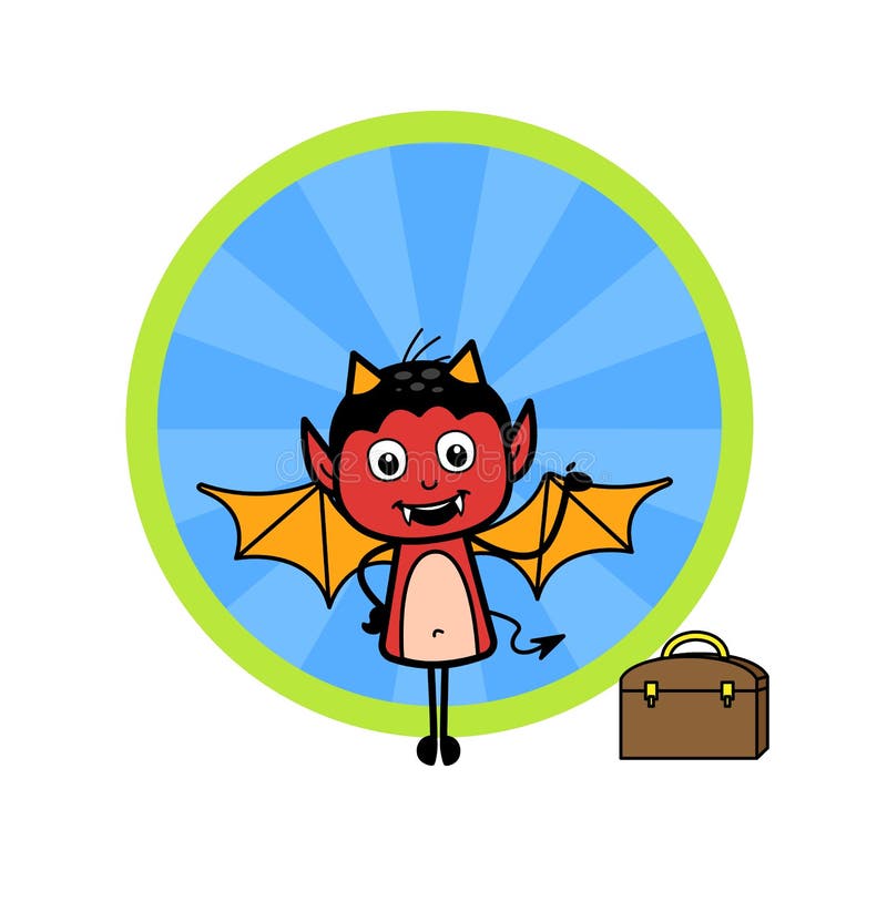 Happy Cartoon Devil Presenting Stock Illustration - Illustration of ...