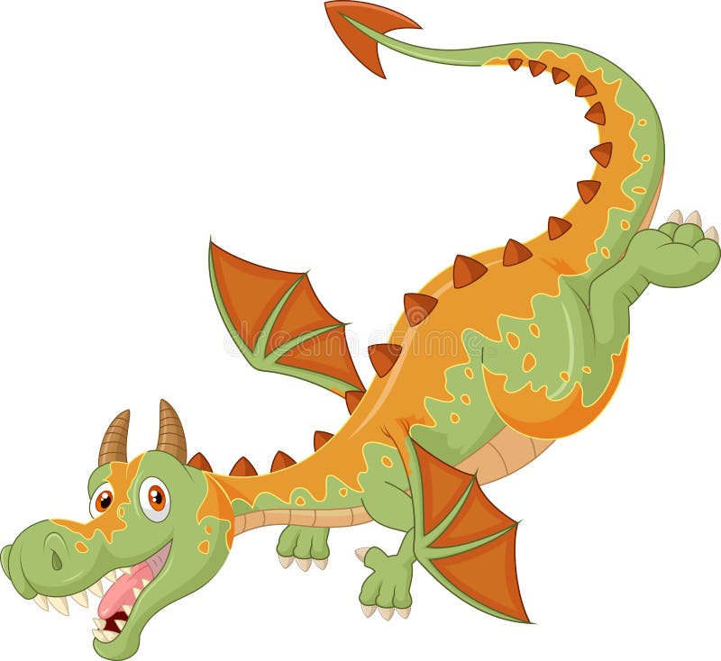 Cute dragon cartoon flying stock vector. Illustration of fairy - 33236941