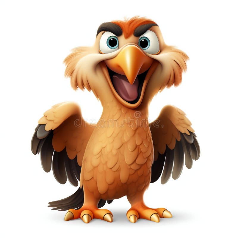 Happy Cartoon Eagle Flying