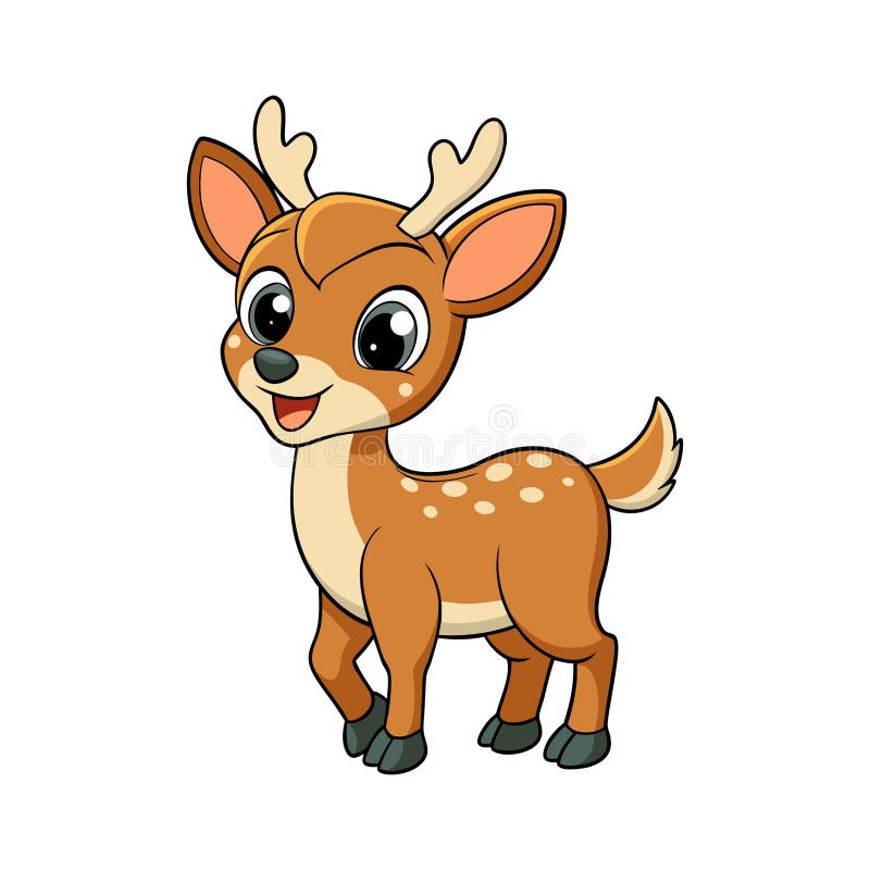 A Happy Cartoon Fawn Vector Illustration Isolated on White Background ...