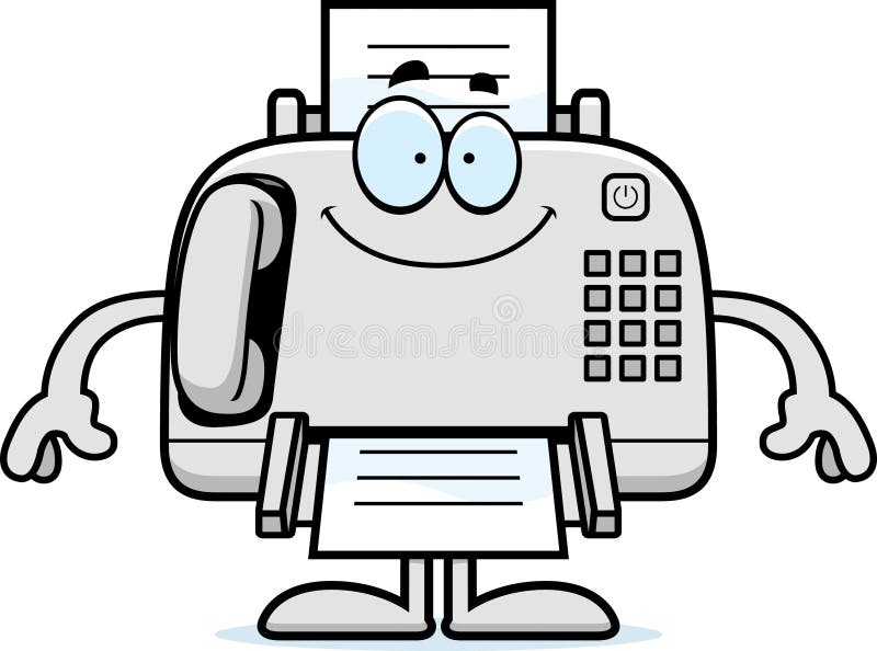 Happy Cartoon Fax Machine stock vector. Illustration of telefax - 47782556