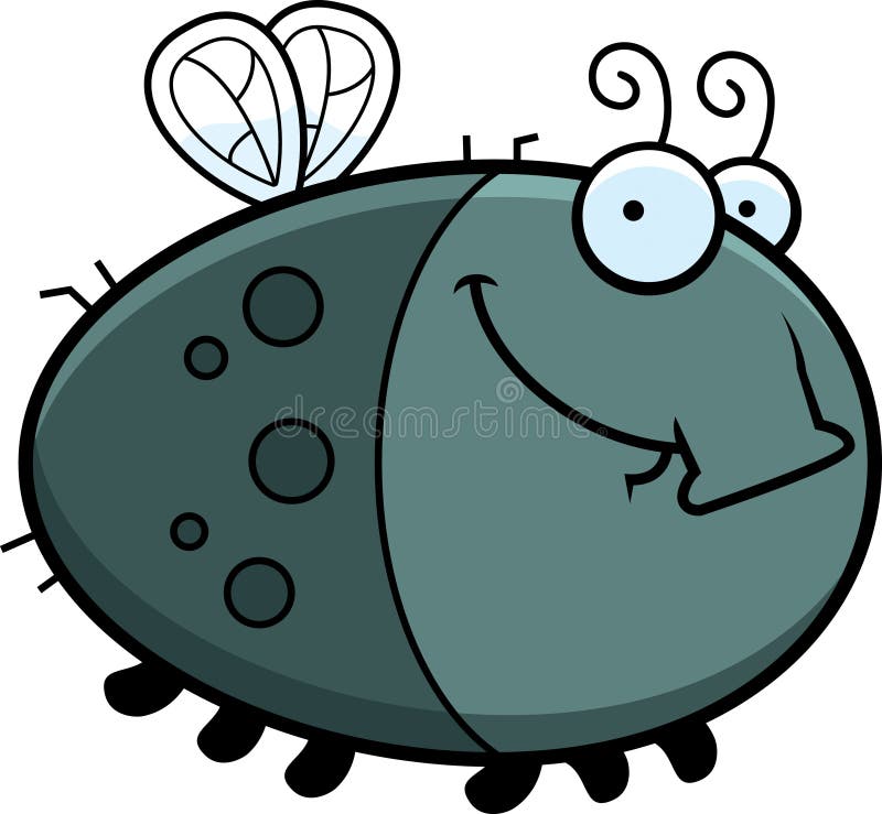 Happy Cartoon Fly stock vector. Illustration of clipart - 47088526