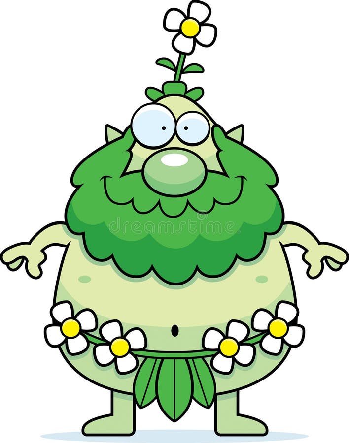 Happy Cartoon Forest Sprite Stock Vector - Illustration of smiling ...