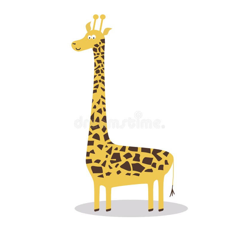 Happy cartoon giraffe stock vector. Illustration of mammal - 74546568