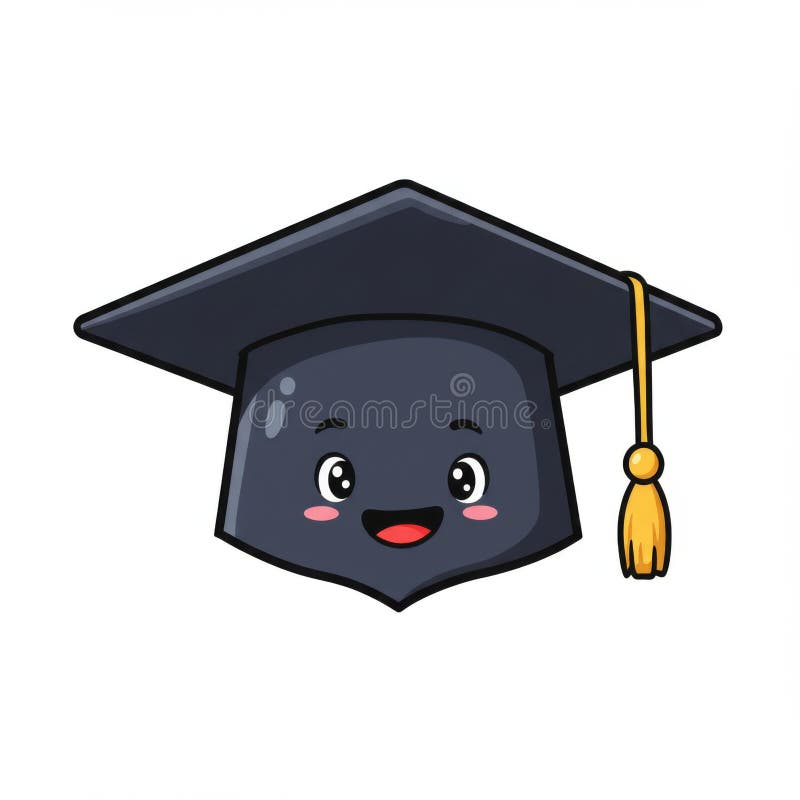 Happy Cartoon Graduation Cap Illustration Stock Illustration ...