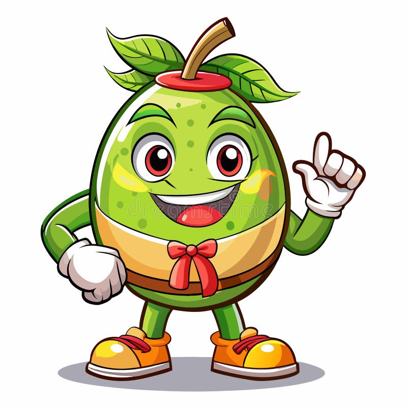 Happy Cartoon Guava Character with Thumbs Up Stock Vector ...