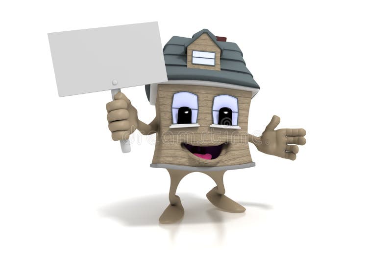 Happy Cartoon House with Toolbox and Ladder Stock Illustration ...