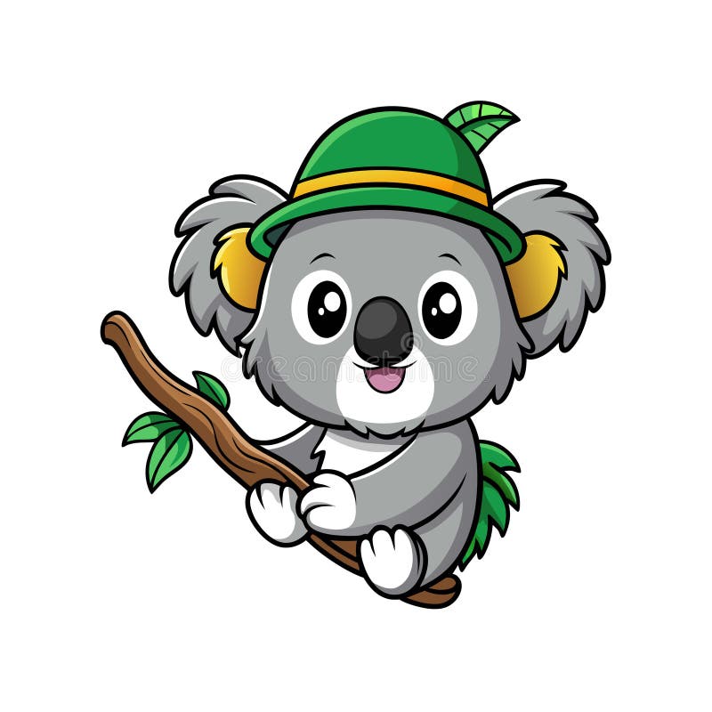 Happy Cartoon Koala Character Stock Vector - Illustration of charm ...