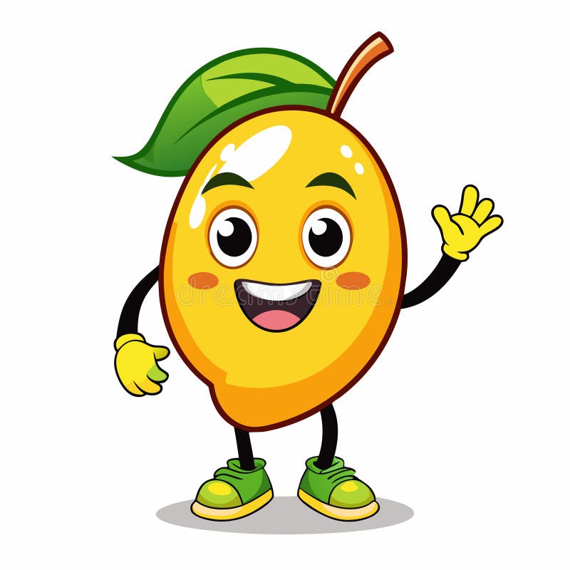 Happy Cartoon Lemon Waving Hello Stock Vector - Illustration of organic ...