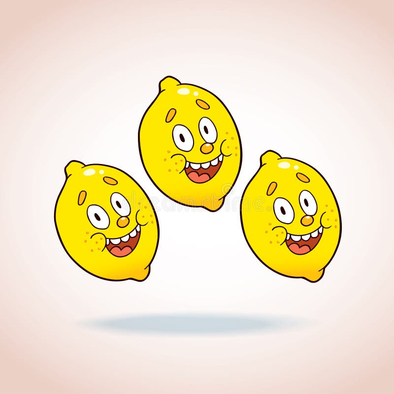 Happy cartoon lemons stock vector. Illustration of mascot - 32697681