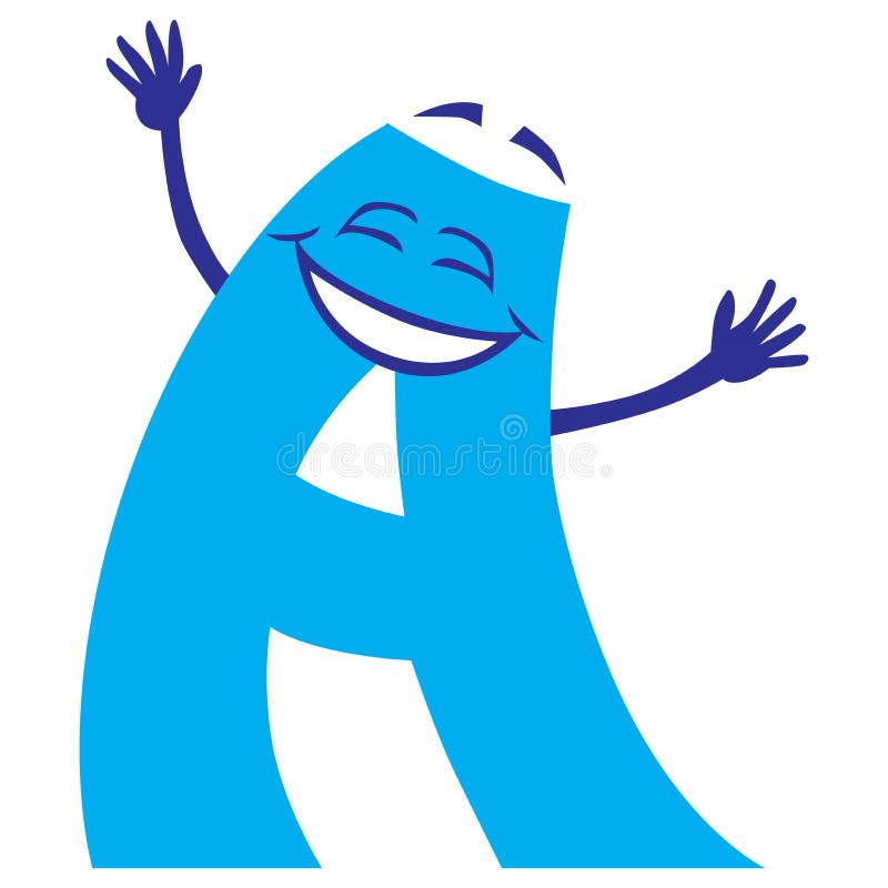 Happy Cartoon Letter a stock vector. Illustration of ecstatic - 106048978