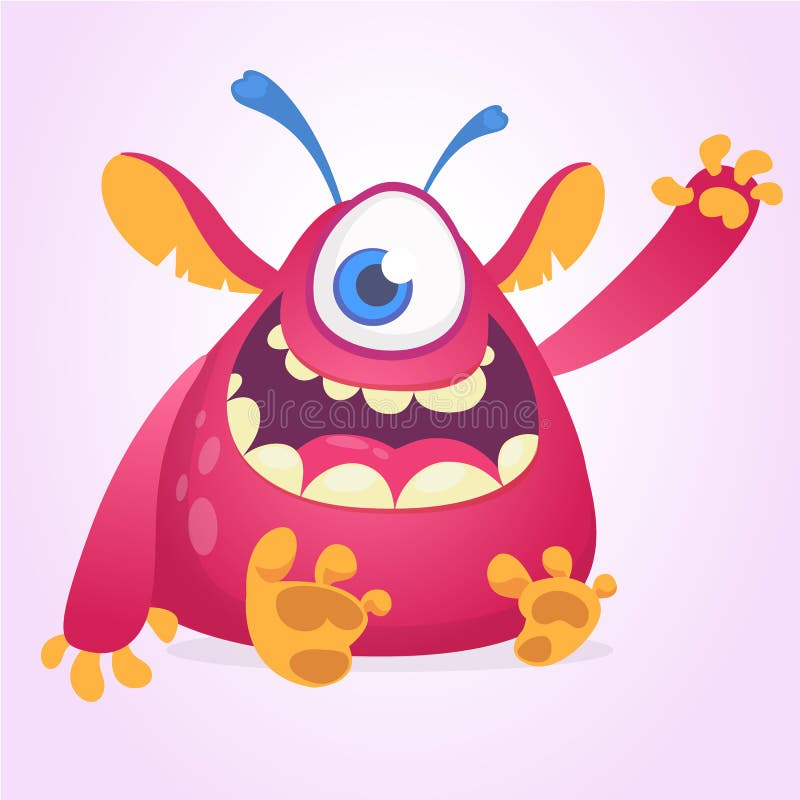 Cartoon Fluffy Monster Pink Stock Illustrations 785 Cartoon Fluffy