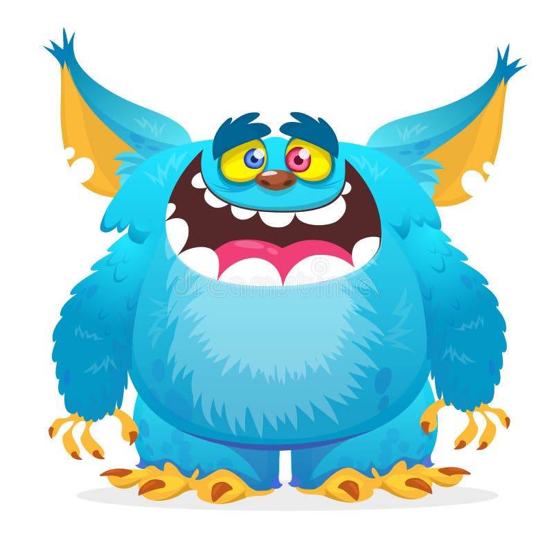 Happy Cartoon Monster. Halloween Vector Illustration of Funny Monster ...
