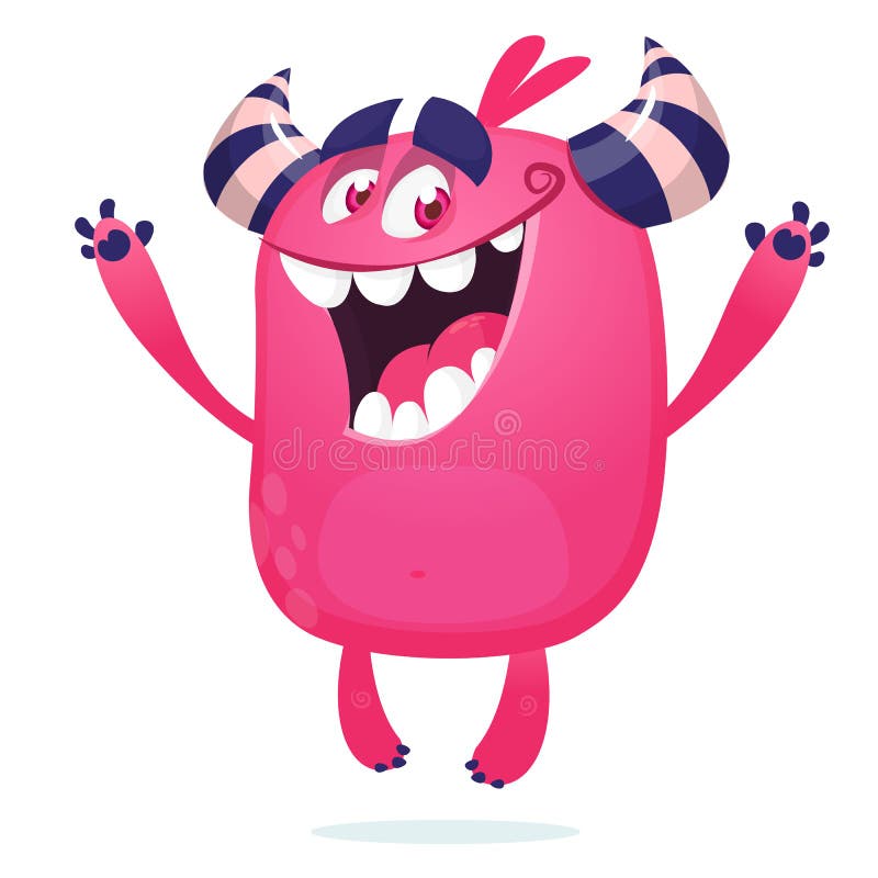 Happy Cartoon Monster. Vector Character. Stock Vector - Illustration of ...