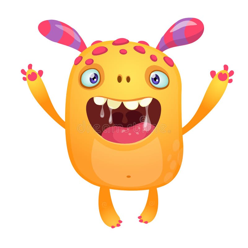 Happy Cartoon Monster. Vector Character. Stock Vector - Illustration of ...