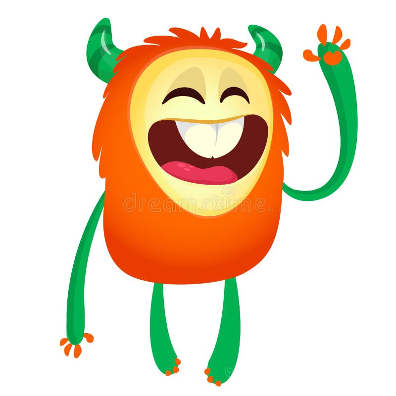Happy Cartoon Monster. Vector Character. Stock Illustration ...