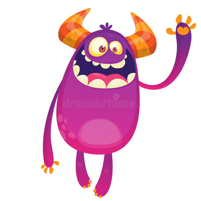 Happy Cartoon Monster. Vector Character. Stock Vector - Illustration of ...