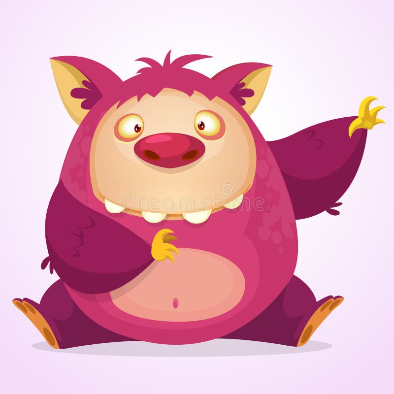 Happy Cartoon Monster. Vector Character Stock Vector - Illustration of ...