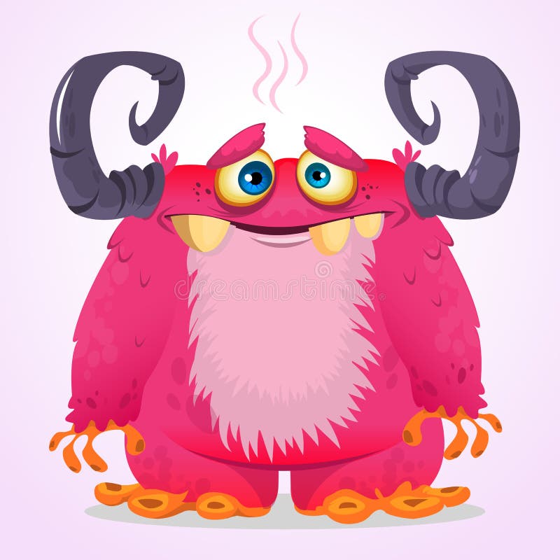 Happy Cartoon Monster. Vector Character Stock Vector - Illustration of ...