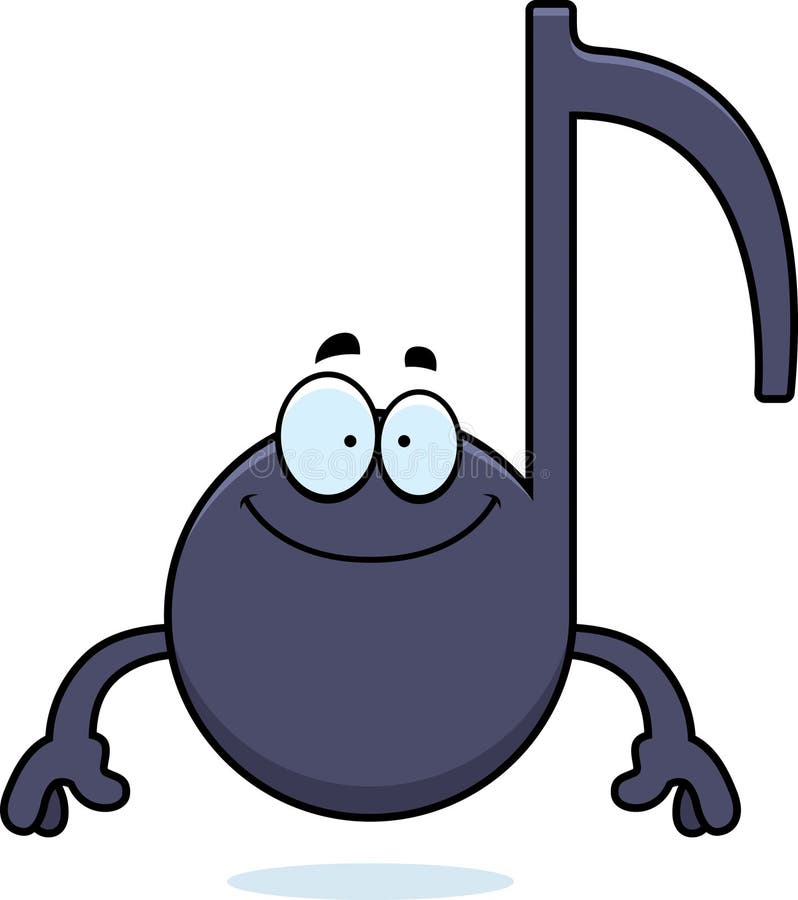 Cartoon Musical Note Waving Stock Vector - Illustration of note ...