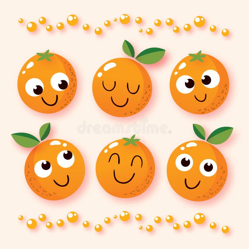 Happy cartoon oranges stock vector. Illustration of facial - 24117644