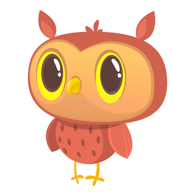 Happy Cartoon Owl. Vector Character. Stock Vector - Illustration of ...