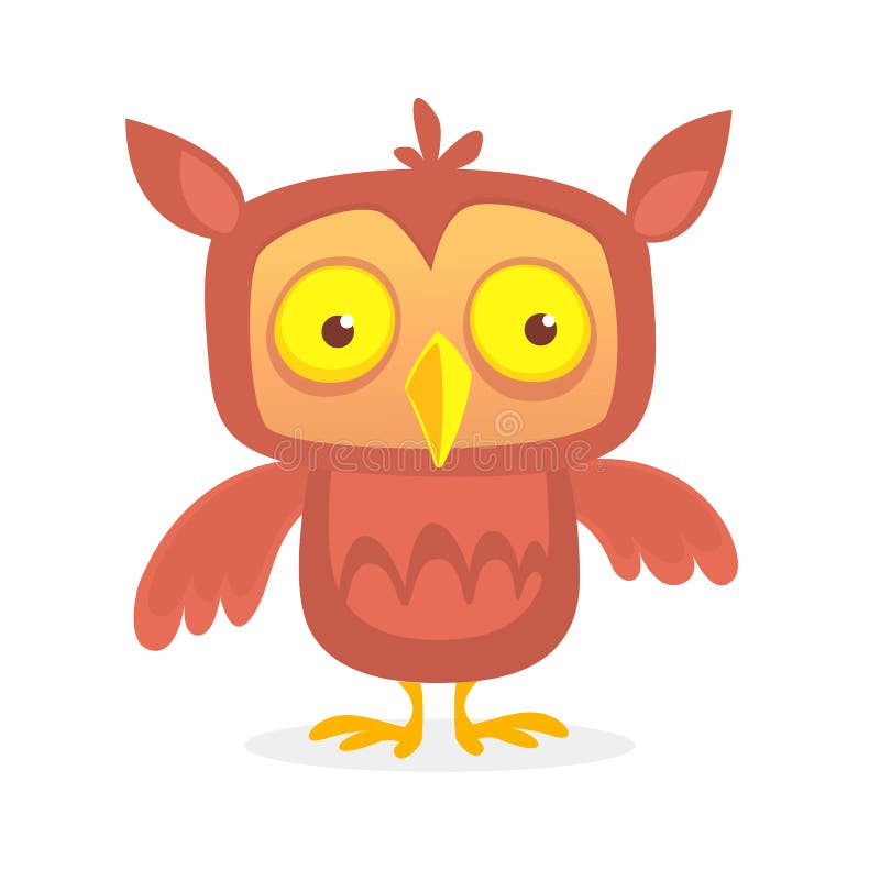 Happy Cartoon Owl. Vector Character Isolated. Stock Vector ...