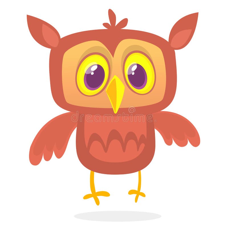 Happy Cartoon Owl. Vector Character Isolated. Stock Vector ...