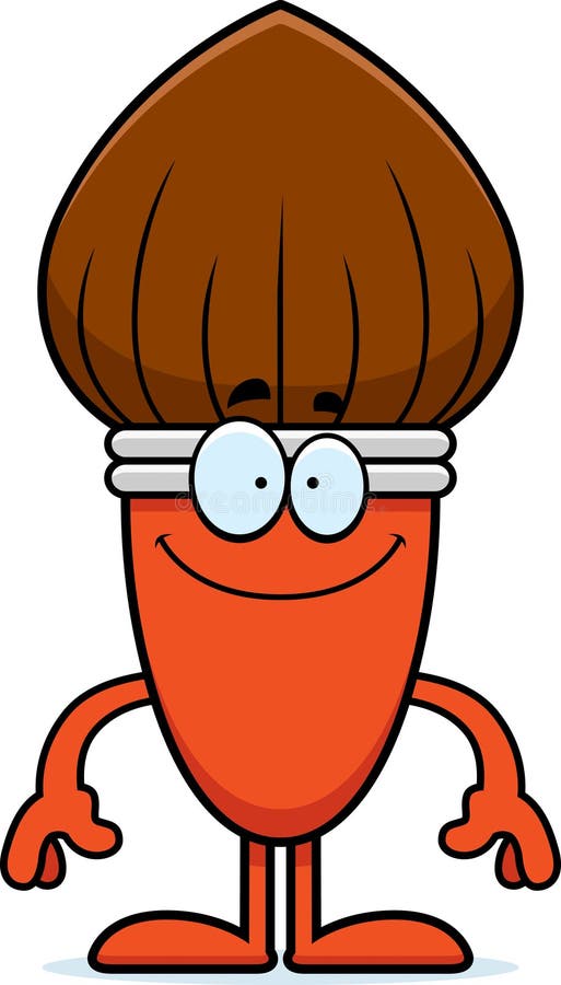Happy Cartoon Paintbrush stock vector. Illustration of cartoon - 47756689