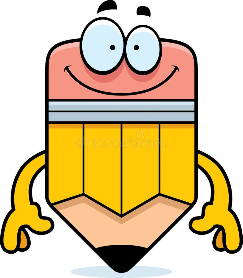 Happy Cartoon Pencil stock vector. Illustration of pencil - 47756710