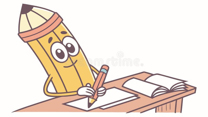 Cartoon Pencil Notebook Stock Illustrations – 27,269 Cartoon Pencil ...