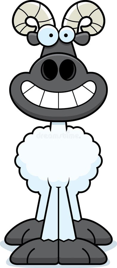 Happy Cartoon Ram stock vector. Illustration of clip - 47477956